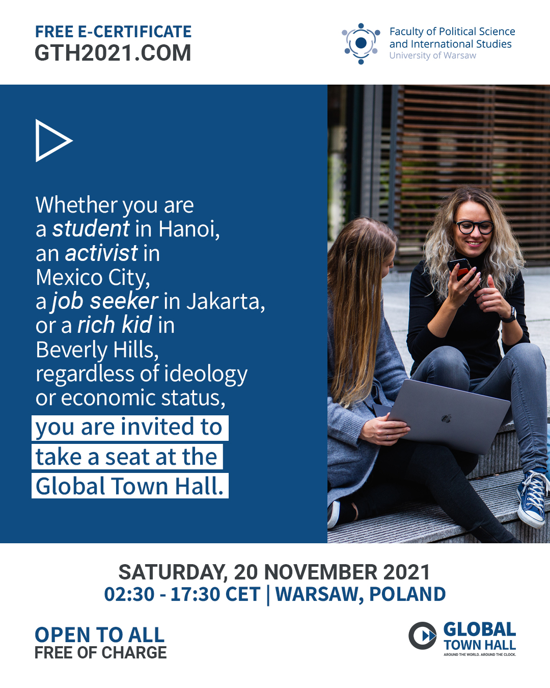 Global Town Hall is back – Wydział Nauk Politycznych i Studiów ...
